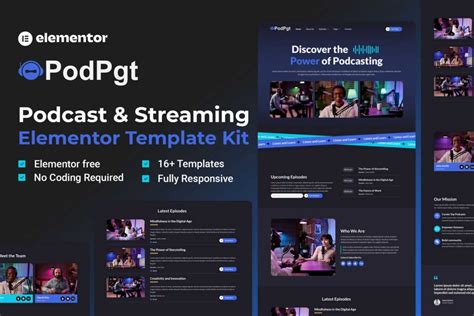 Podpgt Radio Station And Podcaster Elementor Template Kit
