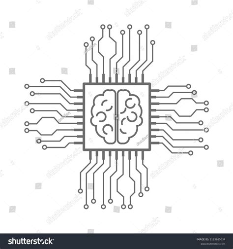 Human Brain Inside Computer Cpu Chip Stock Vector Royalty Free Shutterstock
