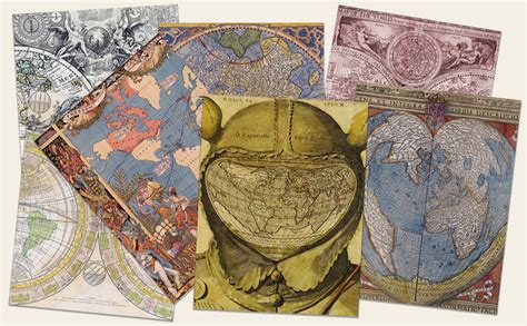 Vintage World Map Scrapbook Paper 25 Full Page One Sided Ephemera Papers Maps Cut Out And