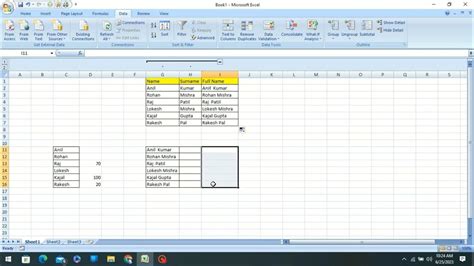 How To Separate Combine Name And Surname In Once Cell And How To Separate Name And Cell From One