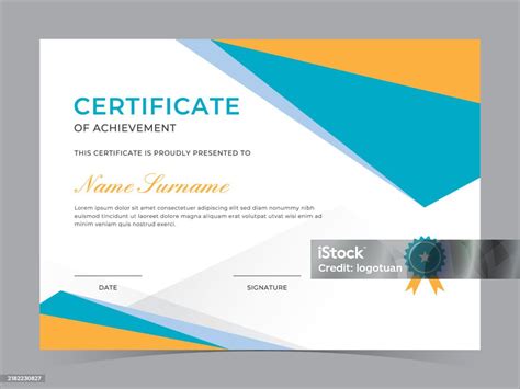 현대 인증서 템플릿 벡터 디자인 디자인 성취 증명서 또는 졸업장 디자인 0명에 대한 스톡 벡터 아트 및 기타 이미지 0명 감탄 공란 Istock