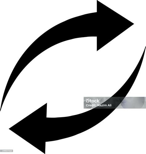 Black Fill Recycle Vector Icon Rounded Angles Ecology Bio Rotation Arrow Icon Symbol An Arrow