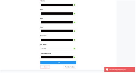 Failed To Delete Data Source Cannot Remove Postgresql Data Source