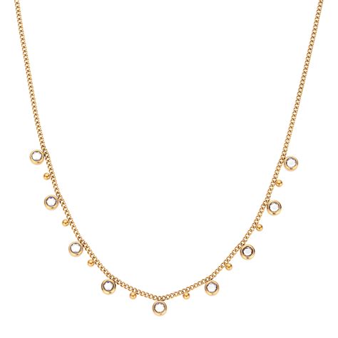 Grace Multi Tone Droplet Necklace Crystal And Gold Bijoux De Mimi