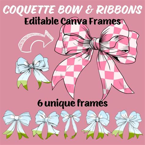 Pencil Bow Template Canva Etsy