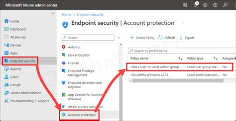 add a user to local admin group using intune