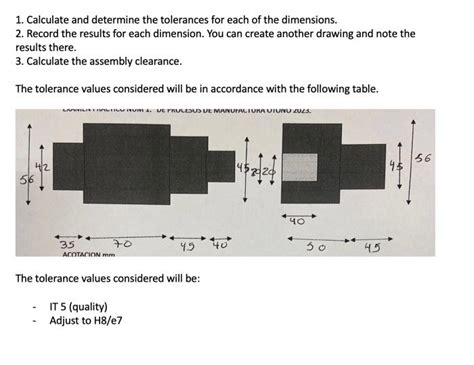 Solved 1 Calculate And Determine The Tolerances For Each Of Chegg Com