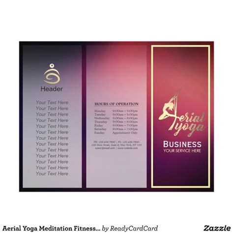 Aerial Yoga Meditation Fitness Instructor Brochure Flyer Zazzle Aerial Yoga Fitness