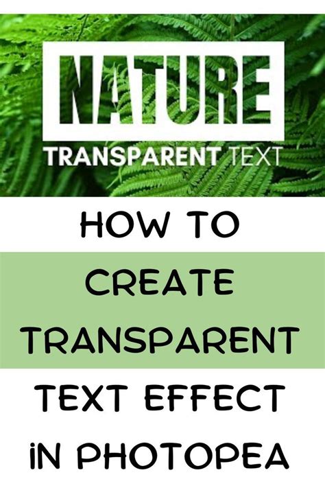 The Text Reads How To Create Transparent Text Effect In Photoshope
