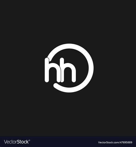 Initials Hh Logo Monogram With Simple Circles Vector Image