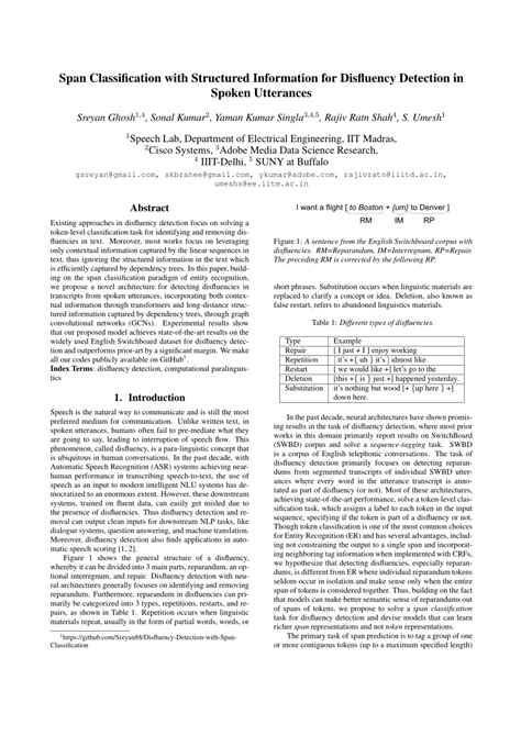 Pdf Span Classification With Structured Information For Disfluency