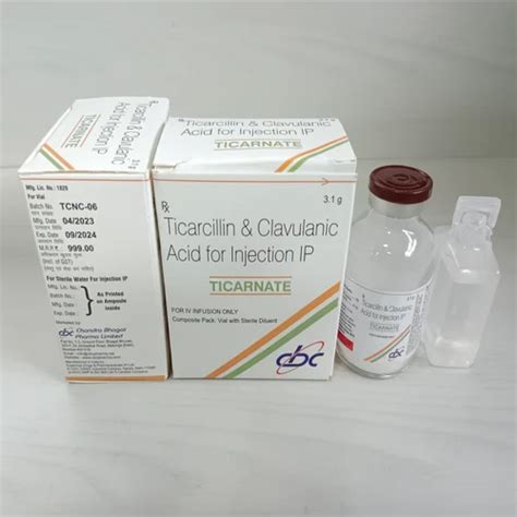 Ticarnate Ticarcillin And Clavulanic Acid For Injection 3 1 Gm At Best