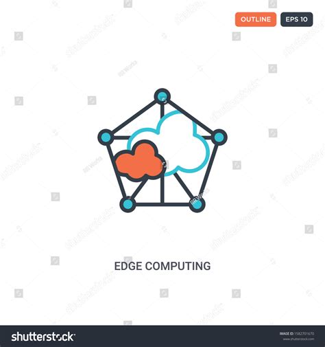2 Color Edge Computing Concept Line Stock Vector Royalty Free 1582701670 Shutterstock