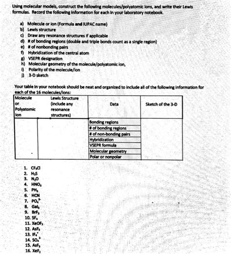 solved using molecular models construct the following