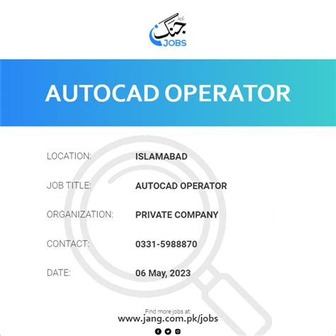 autocad operator job private company jobs in islamabad 63686