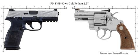 FN FNS 40 Vs Colt Python 2 5 Size Comparison Handgun Hero