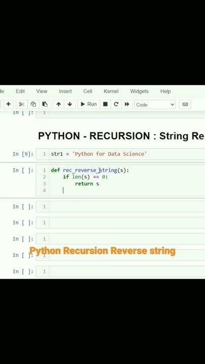 Python Recursion Reverse String Python Recursion Machinelearning Youtube