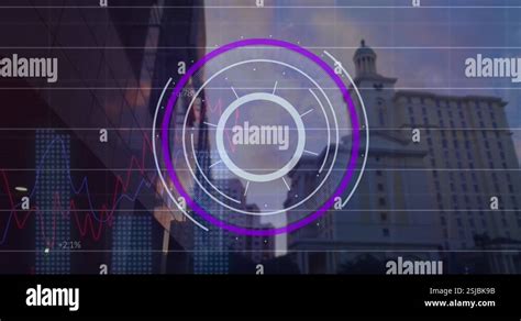 Animation Of Round Scanner And Statistical Data Processing Against Tall Stock Video Footage Alamy