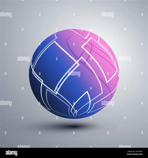 Abstract Pink And Blue Translucent Patterned Lit Globe Design With Intersecting White Squares