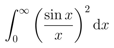 The Dirichlet Integral… With The Integrand Squared By Wojciech Kowalczyk Wojciechs Maths