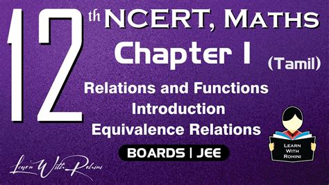 Relations Functions Equivalence Relations Ch Introduction NCERT Maths Tamil