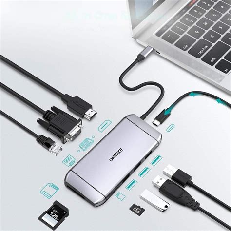 Хъб Choetech Hub M15 9в1 Usb C 3x Usb 3 2 Gen 1 Sd Tf Hdmi 4k