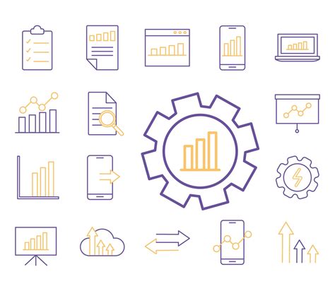 Data Analysis Line Style Icon Set Vector Art At Vecteezy