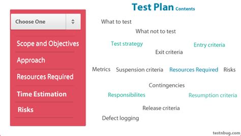 what is test plan in software testing what does it have in its bag