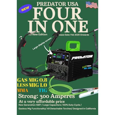 Predator Gasless Mig 4in1 Welding Machine 300 Amps With Arc Function