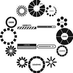 Loading bar icons load progress indicator Vector Image