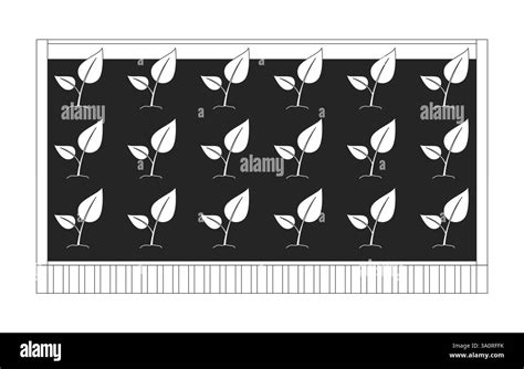 Raised Garden Bed With Seedlings 2d Line Object Stock Vector Image