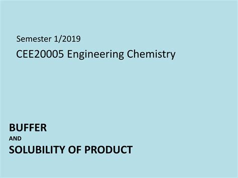 Solution Buffer And Solubility Of Products Studypool