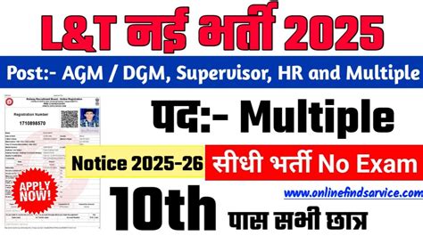 Larsen And Toubro Limited New Recruitment 2025 Authoritative Notice