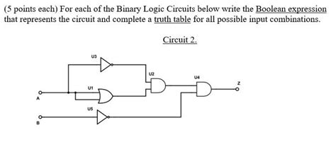 Solved Points Each For Each Of The Binary Logic Circuits Chegg