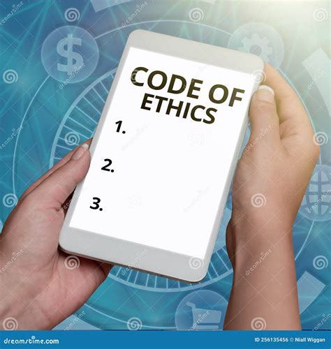 Hand Writing Sign Code Of Ethics Business Idea Moral Rules Ethical Integrity Honesty Good