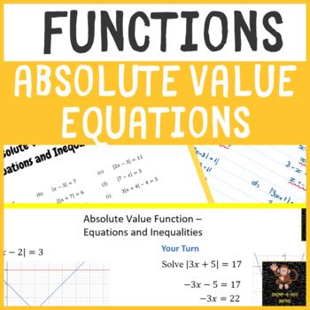Functions Absolute Value Equations And Inequalities By Chimp A Roo Maths