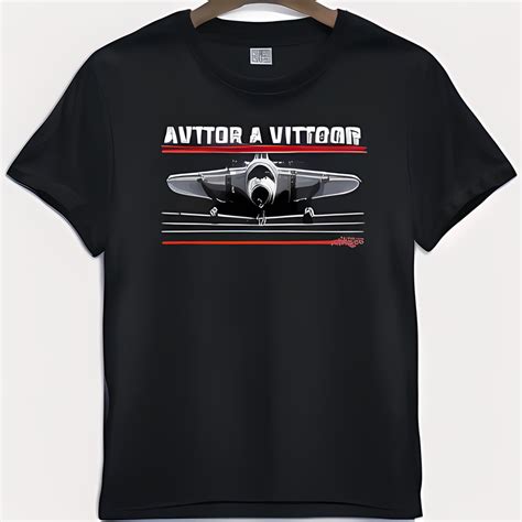 Black T Shirt With Vittor A Text On F4e Fighteer Jet Silhouettee