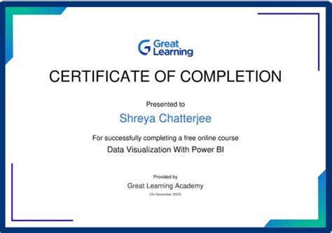 completed data visualization course with microsoft powerbi shreya