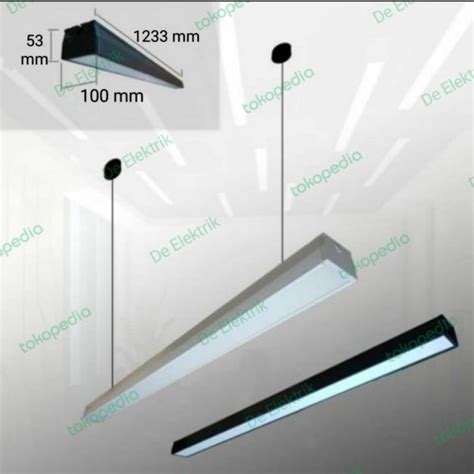 Jual Kap Lampu Gantung TL LED T8 Linier Fixture 2x18w 120cm Hitam PHILCO Jakarta Pusat De