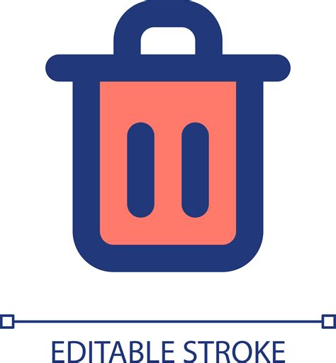 Trash Can Pixel Perfect RGB Color Ui Icon Delete Button Recycle Bin Container Simple Filled