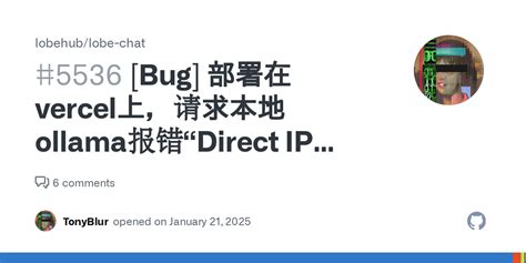 Bug 部署在vercel上，请求本地ollama报错“direct Ip Access Is Not Allowed In Vercel