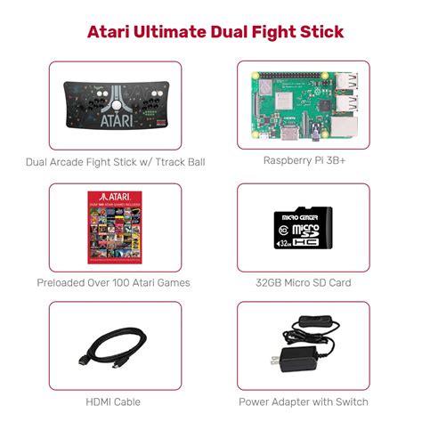 Atari Arcade Fightstick Usb Dual Joystick 2 Player Game Controller For Pc Mac