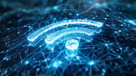 Wireless Network And Connection Abstract Data Background With Wifi Symbol Premium Ai Generated