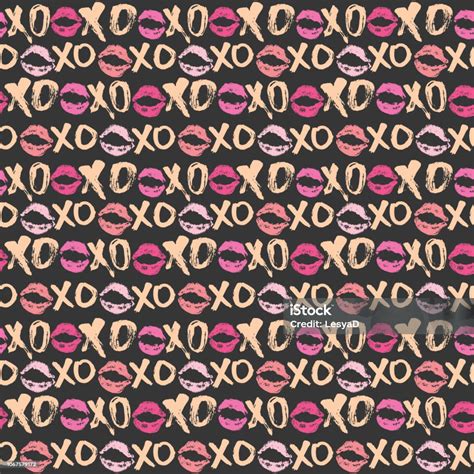 여 자가 브러쉬 레터링 표시 완벽 한 패턴 그런 지 붓글씨 포옹 및 키스 문구 인터넷 속어 약어가 여 자가 기호 그림을 흰색 배경에 고립 벡터 격언에 대한 스톡 벡터 아트