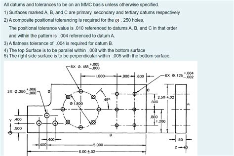 Solved All Datums And Tolerances To Be On An MMC Basis Chegg Com
