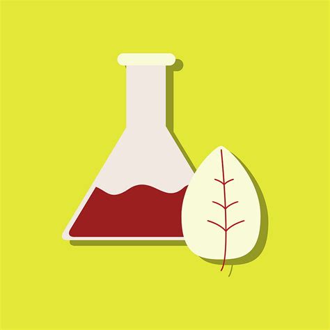 Flat Icon Design Collection Lab Flask With Leaf Vector Eps Ai Uidownload