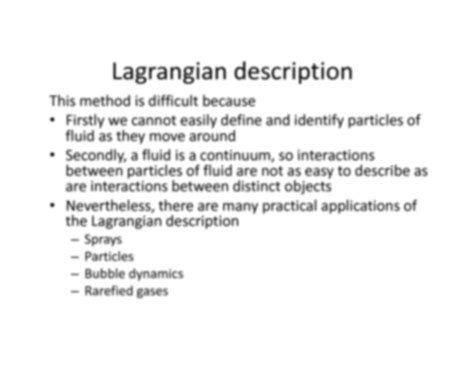 SOLUTION Lagrangian And Eulerian Description Of Flow Studypool