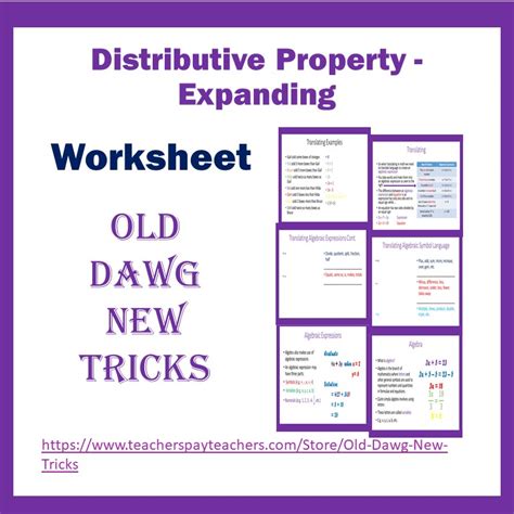 Distributive Property Expanding Worksheet Made By Teachers