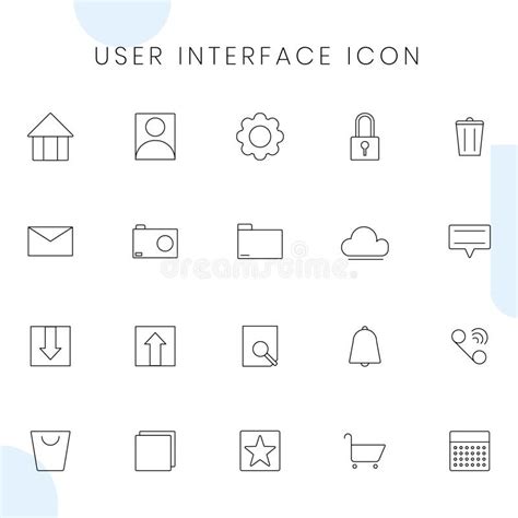 thin line user interface icon set communication vector concept stock
