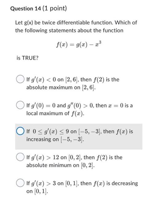 solved let g x be twice differentiable function which of